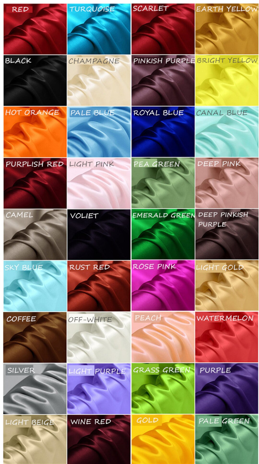 90 Colors Silk Fabrics, Silk Charmeuse, Silk Crepe De Chine, Silk ...