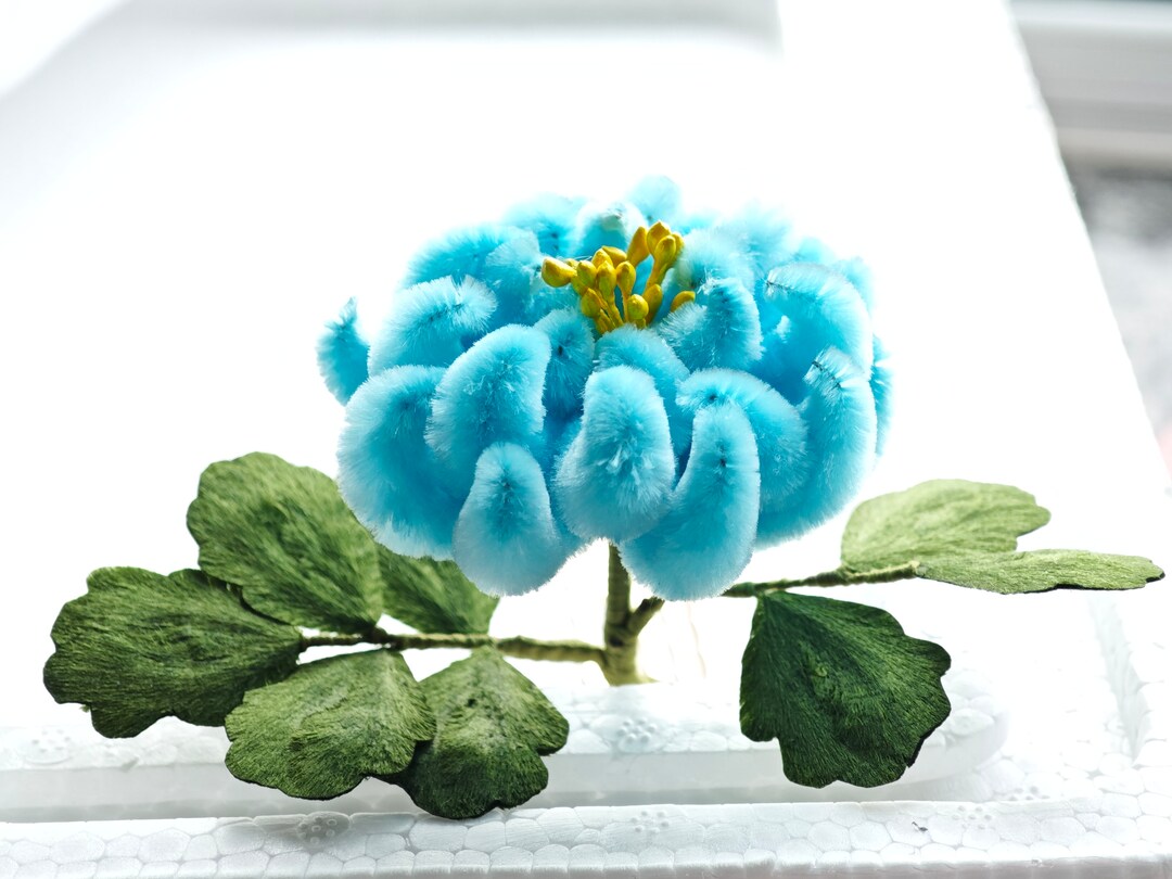 Blue Ronghua Hair Pins, Chinese Ancient Style Velvet Flowers, Handmade ...