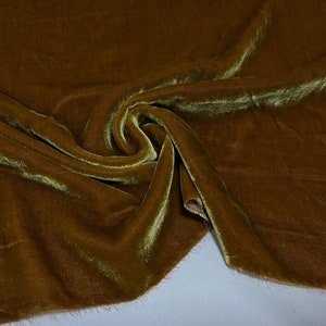Deep Chartreuse Pure Silk Velvet Fabric, Luxury Silk Velvet Fabric for ...