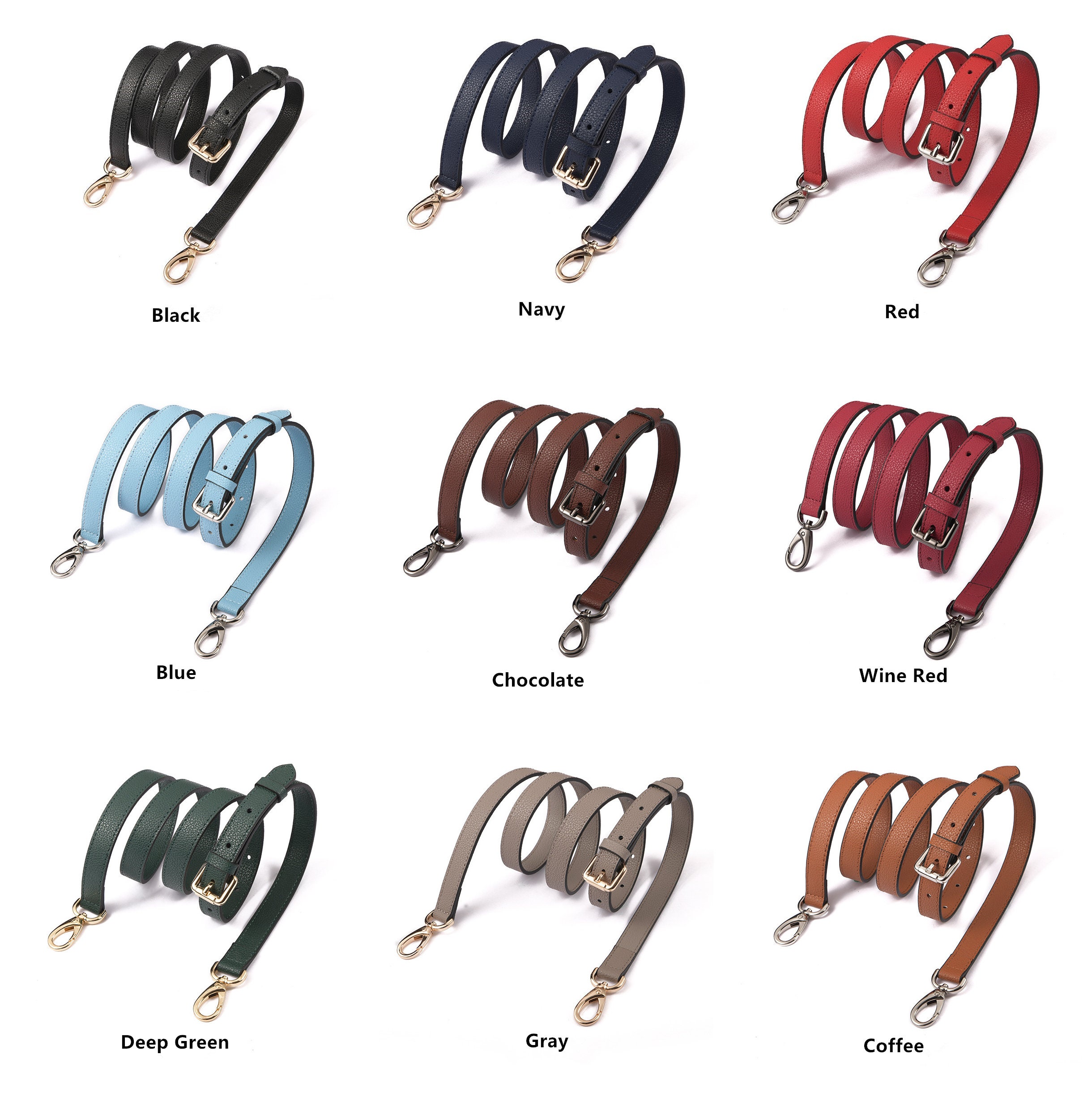 Genuine Cow Leather Bag Straps, Shoulder Straps for Replacement, Bag ...