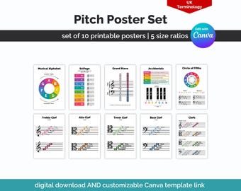 Music Theory Poster Bundle / Printable Music Theory Posters / Digital ...