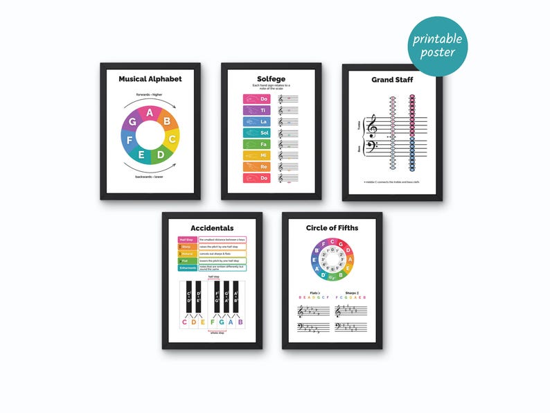 Music Classroom Poster Bundle / Printable Music Theory Posters ...