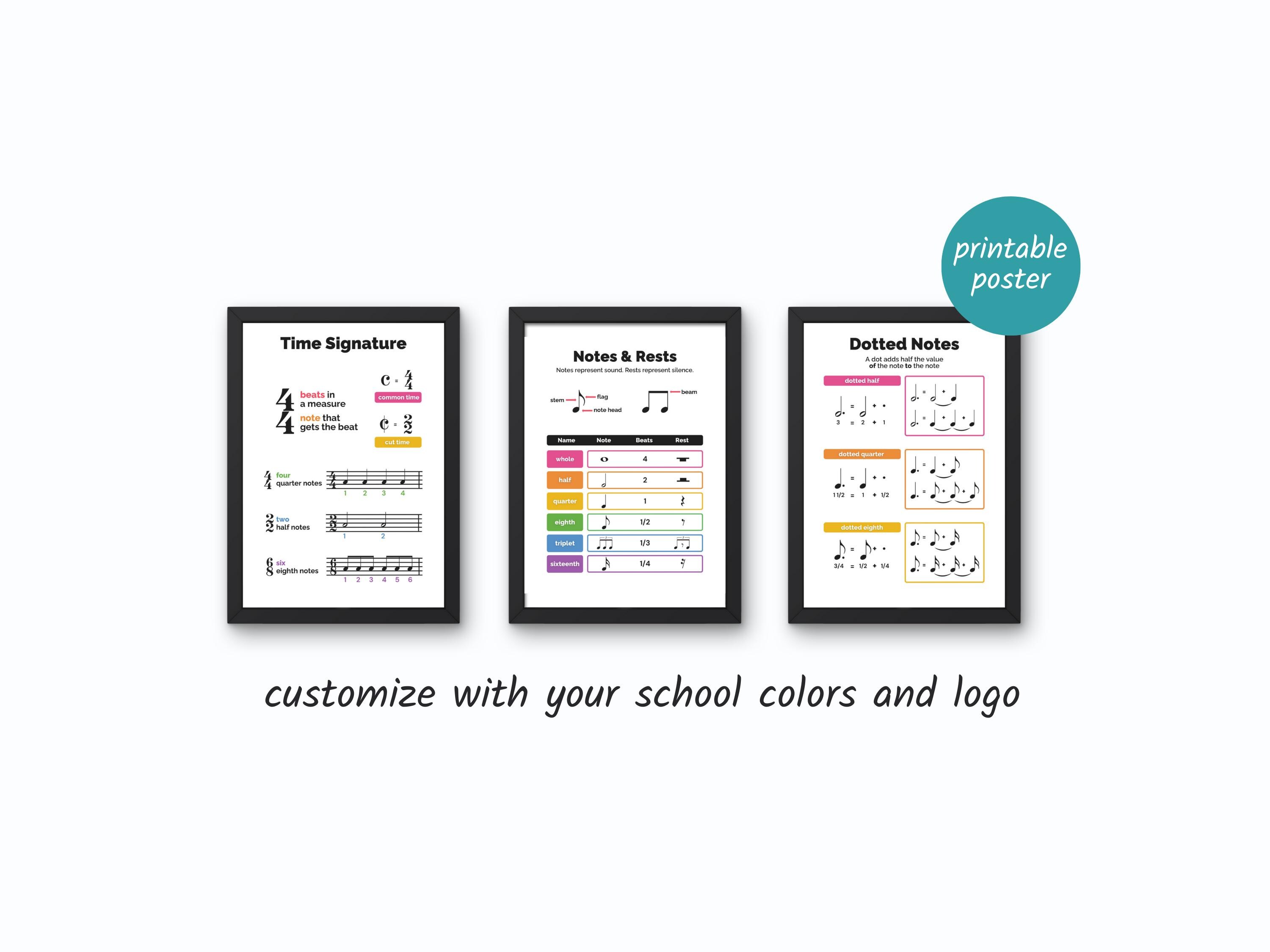 Rhythm Poster / Printable Music Theory Posters / Digital Download ...