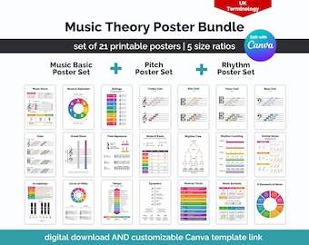 Music Theory Poster Bundle / Printable Music Theory Posters / Digital ...