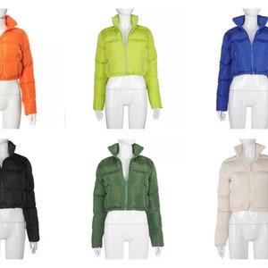 Bubble Puffer Jacket Crop Winter Jacket Coat Zipper Jacket - Etsy