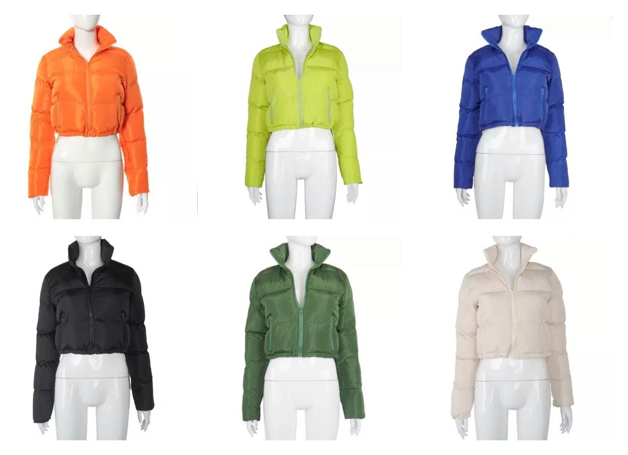 Bubble Puffer Jacket Crop Winter Jacket Coat Zipper Jacket - Etsy