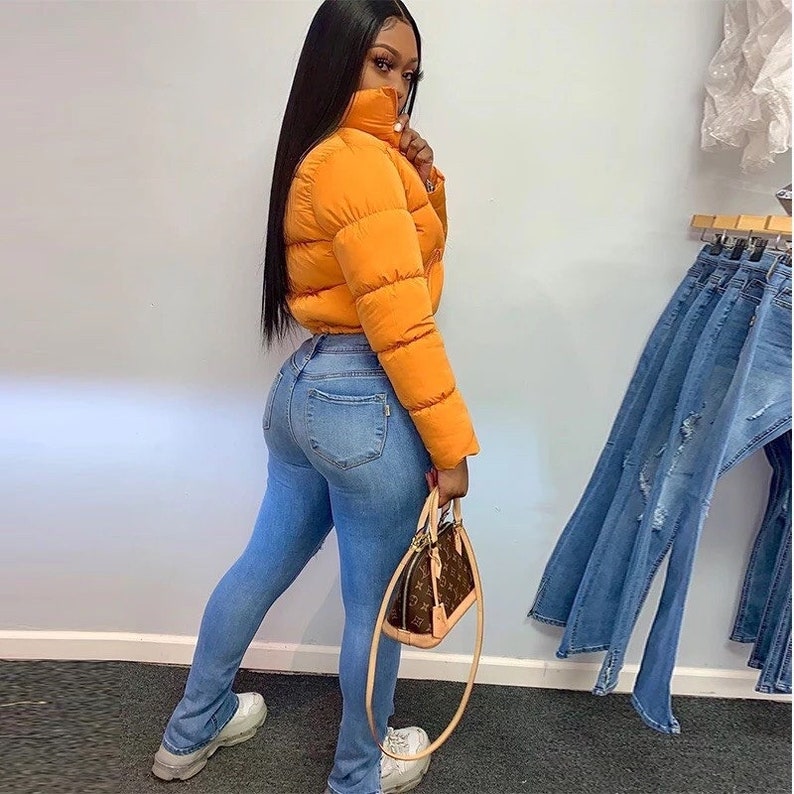 Bubble Puffer Jacket Crop Winter Jacket Coat Zipper Jacket - Etsy