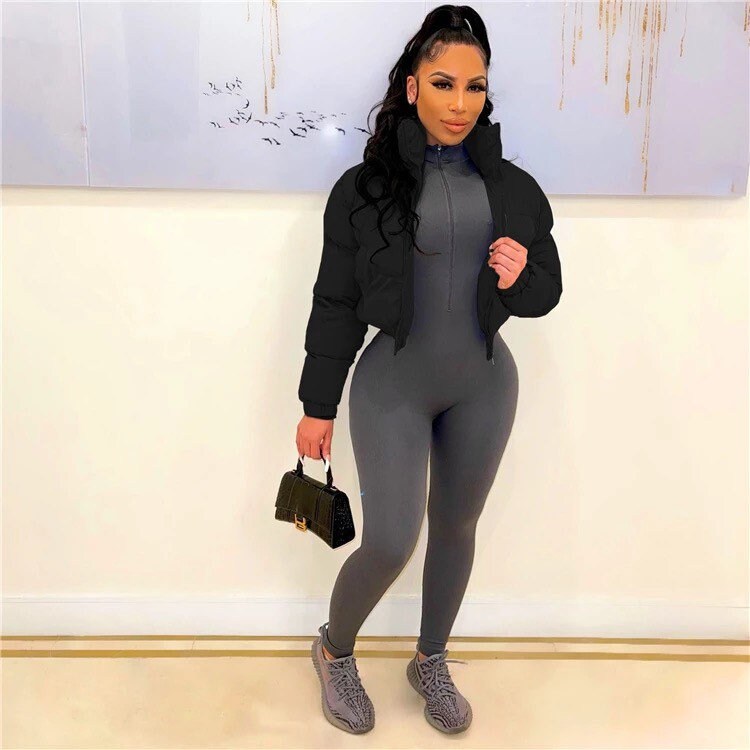 Bubble Puffer Jacket Crop Winter Jacket Coat Zipper Jacket - Etsy