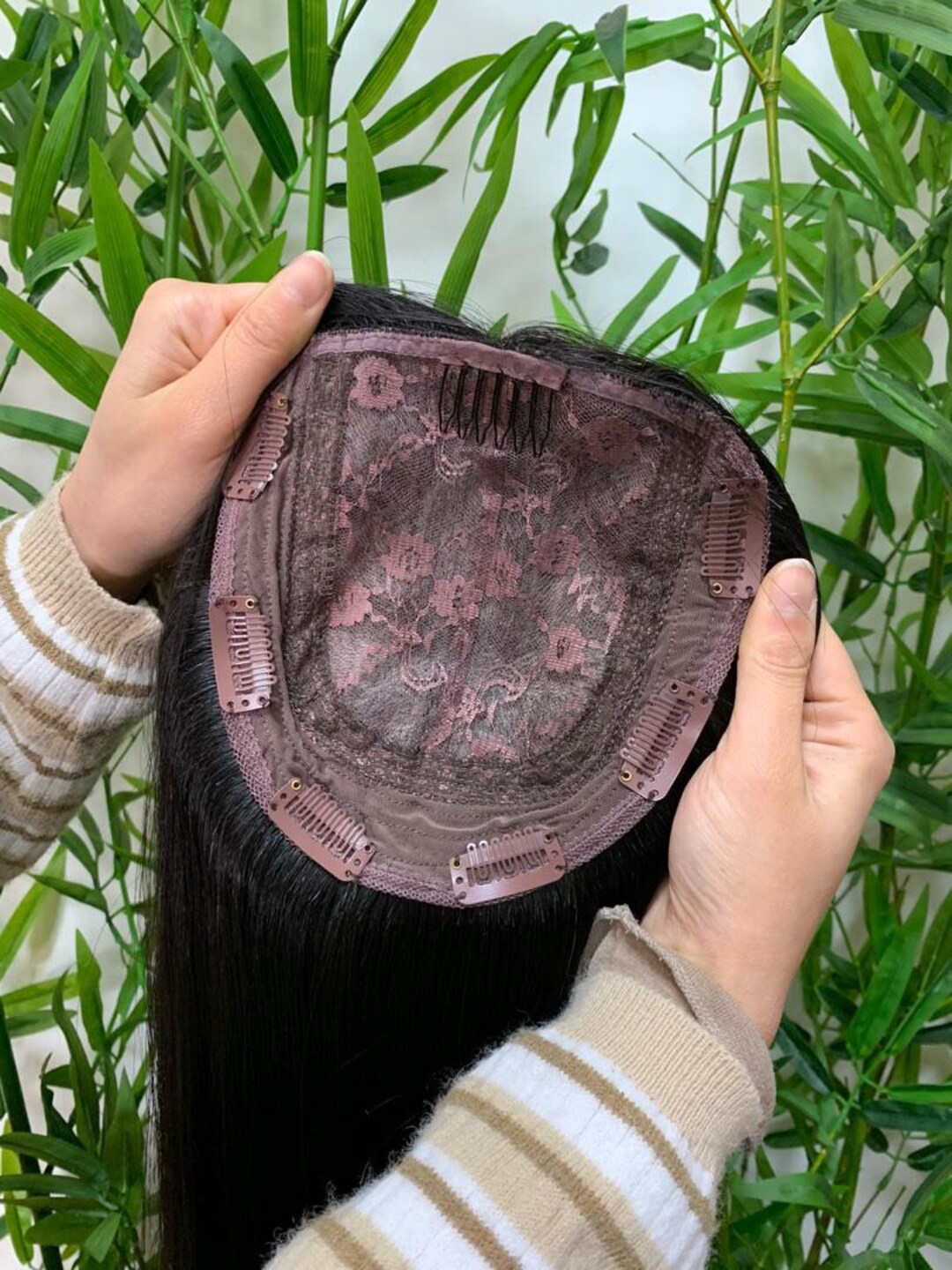 Silk Topper With Wefts, 6x6 Remy Human Hair Topper for Alopecia, Hair ...