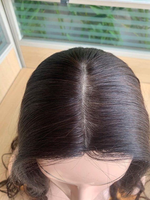 Silk Topper With Wefts 6x6 Remy Human Hair Topper for | Etsy