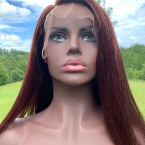 Dark Auburn Red Lace Front Wig, Copper Wig, Custom Color Wig, Cowboy ...