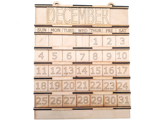 Traditional Laser Cut Calendar | Etsy