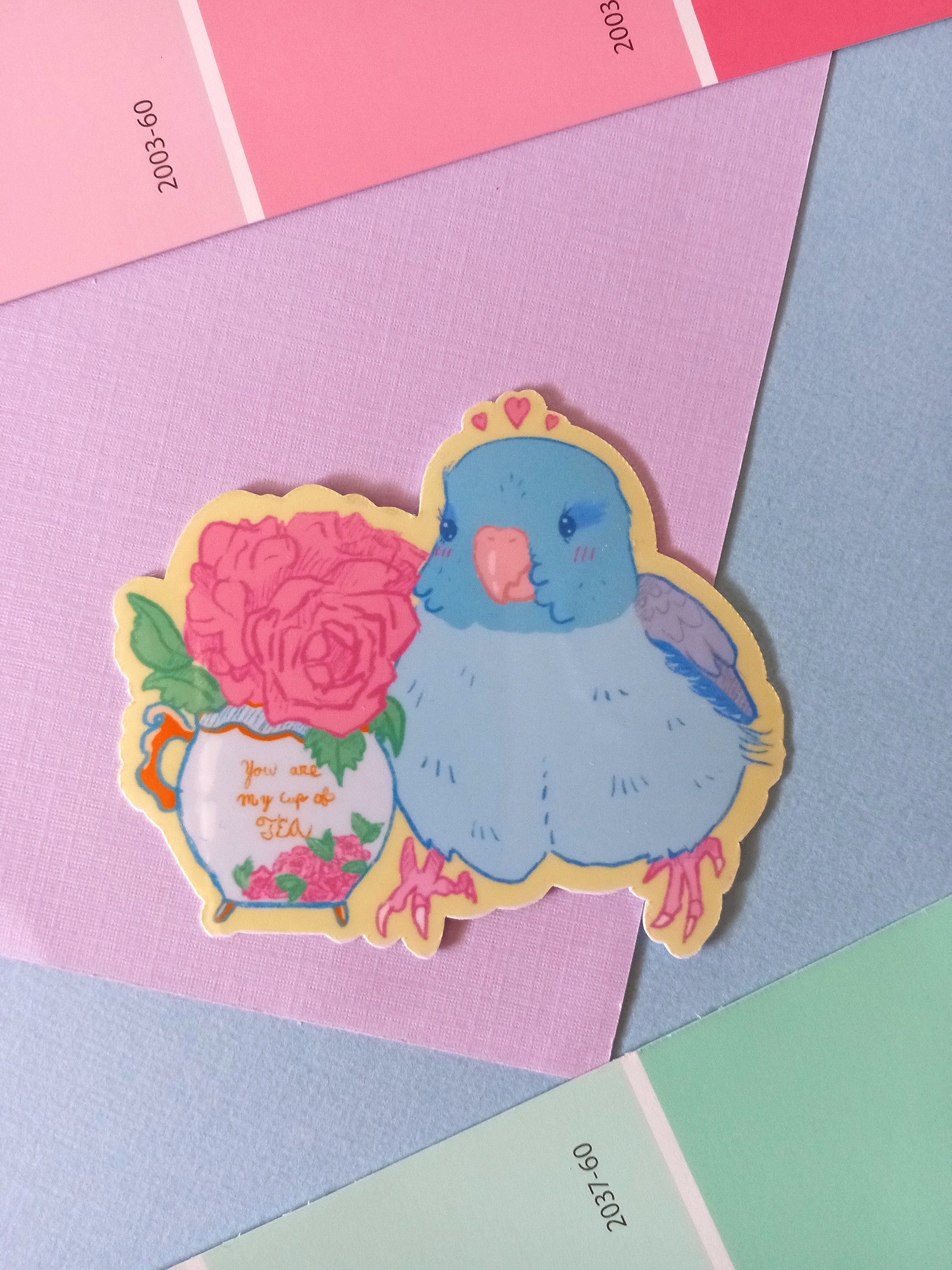 Spar-tea Party Pacific Parrotlet Vinyl Waterproof Bird Stickers - Etsy