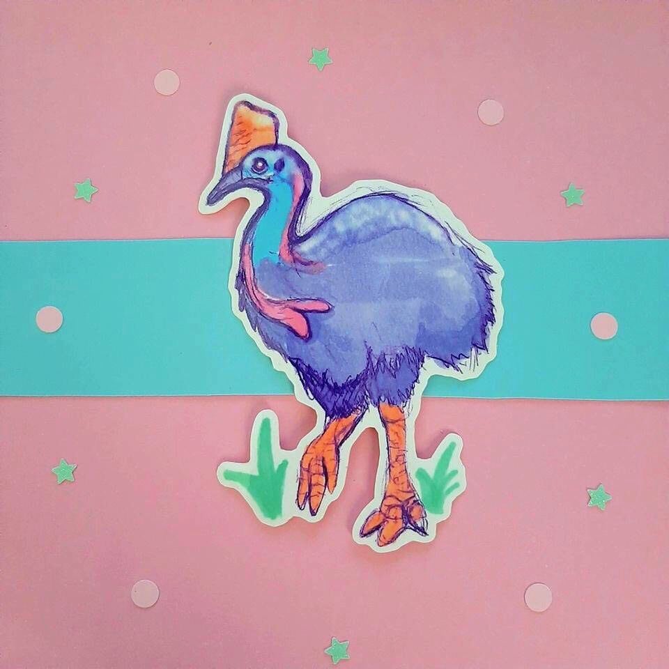 Australian Cassowary Waterproof Vinyl Sticker - Etsy