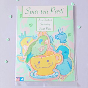 Spar-tea Party Pacific Parrotlet Vinyl Waterproof Bird Sticker/cute ...