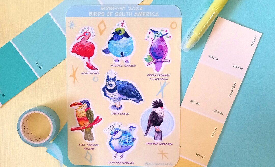 Birds of South America Planner Matte Sticker Sheet/birbfest 2024 ...