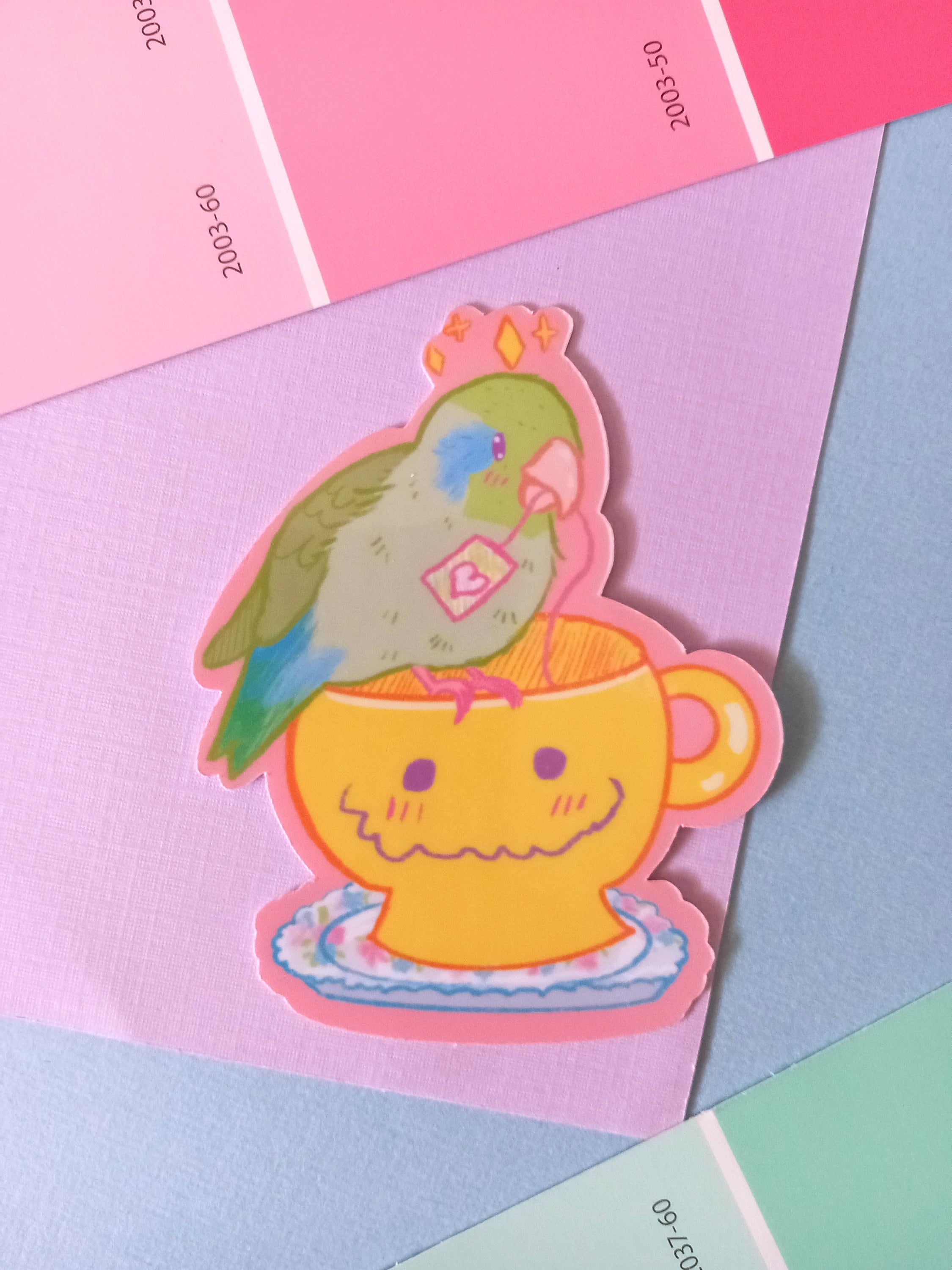 Spar-tea Party Pacific Parrotlet Vinyl Waterproof Bird Stickers - Etsy