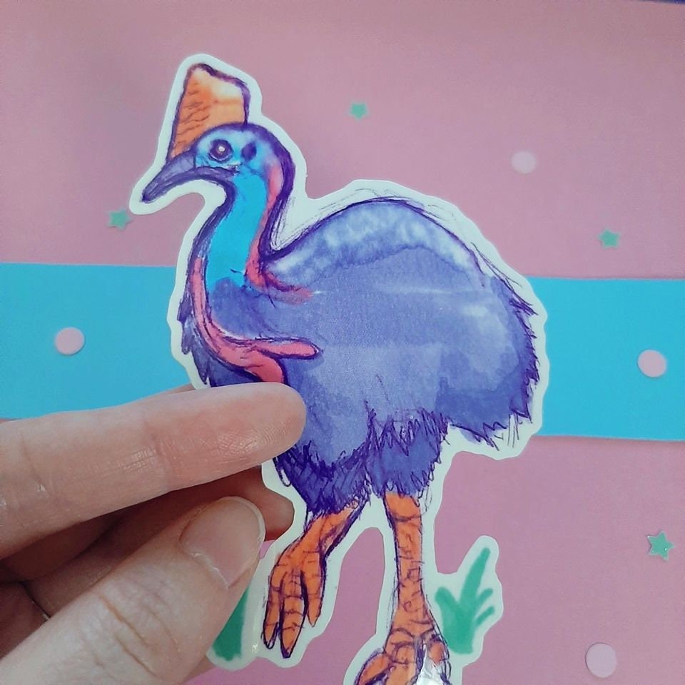 Australian Cassowary Waterproof Vinyl Sticker - Etsy