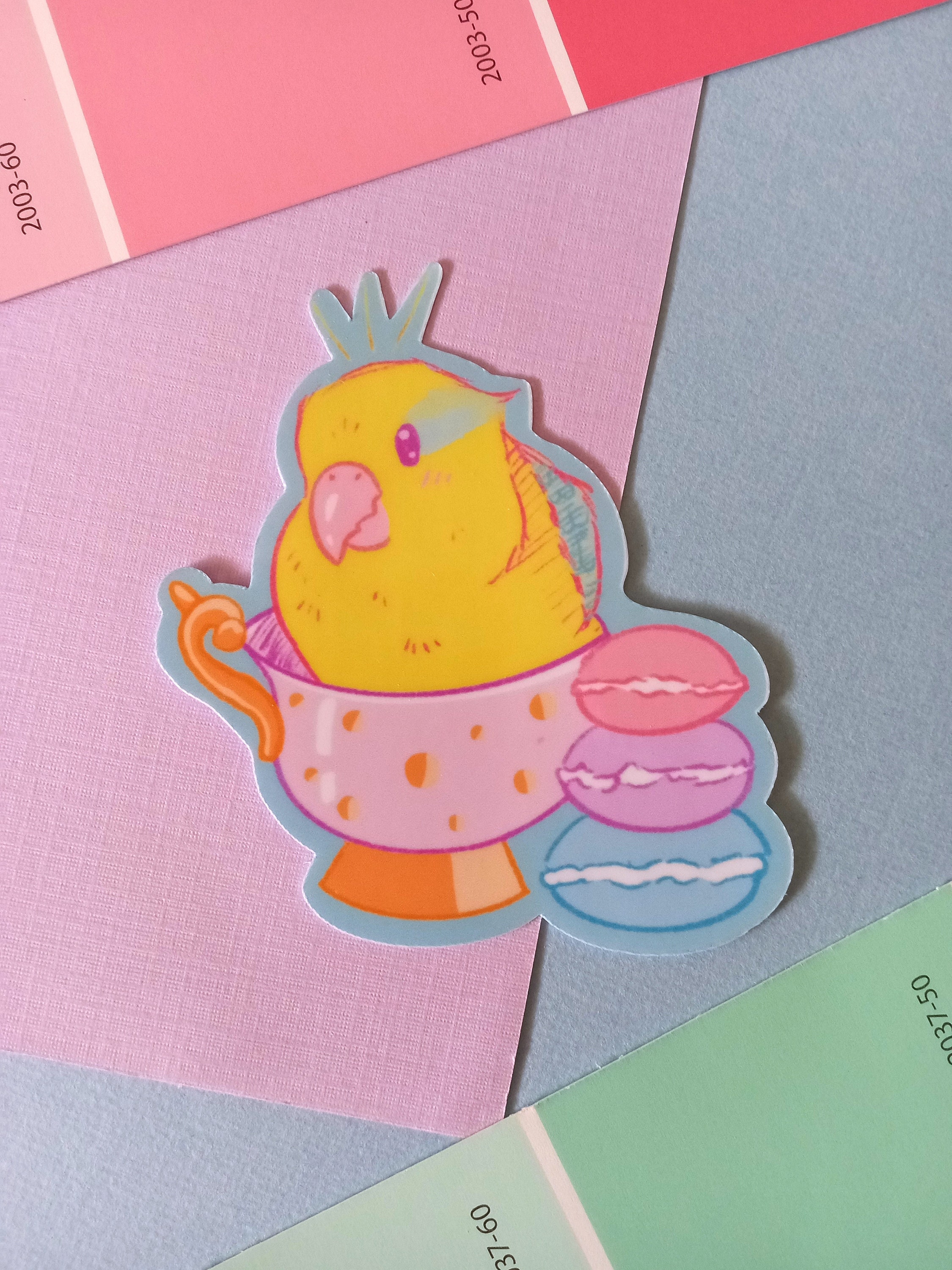 Spar-tea Party Pacific Parrotlet Vinyl Waterproof Bird Stickers - Etsy