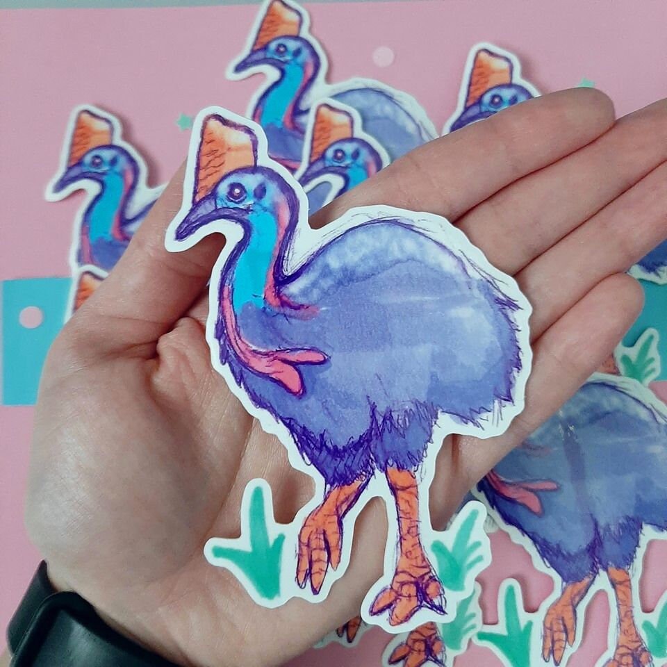 Australian Cassowary Waterproof Vinyl Sticker - Etsy