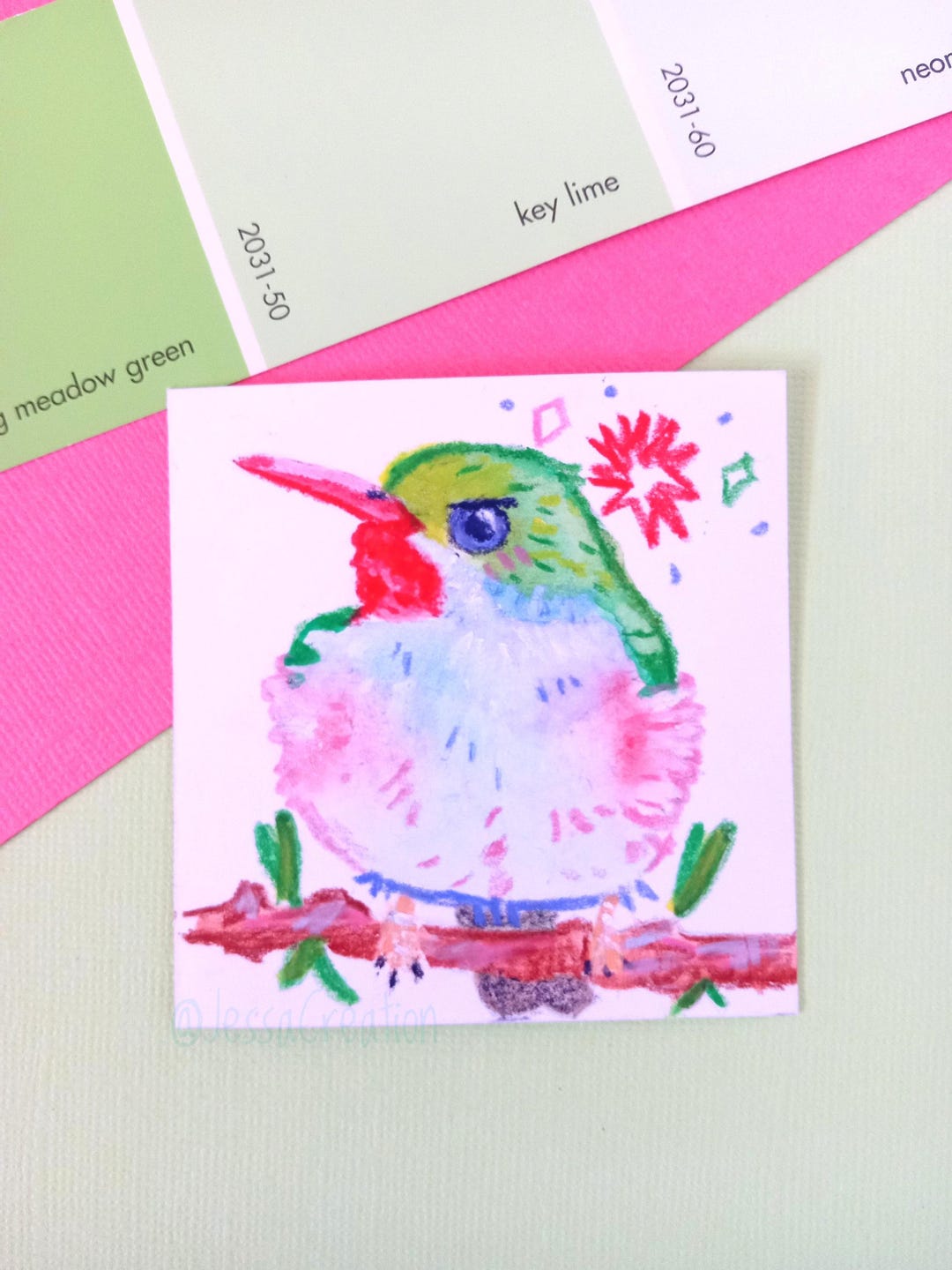 Tody Bird Original Mini Illustration (2.75x2.75") - Etsy