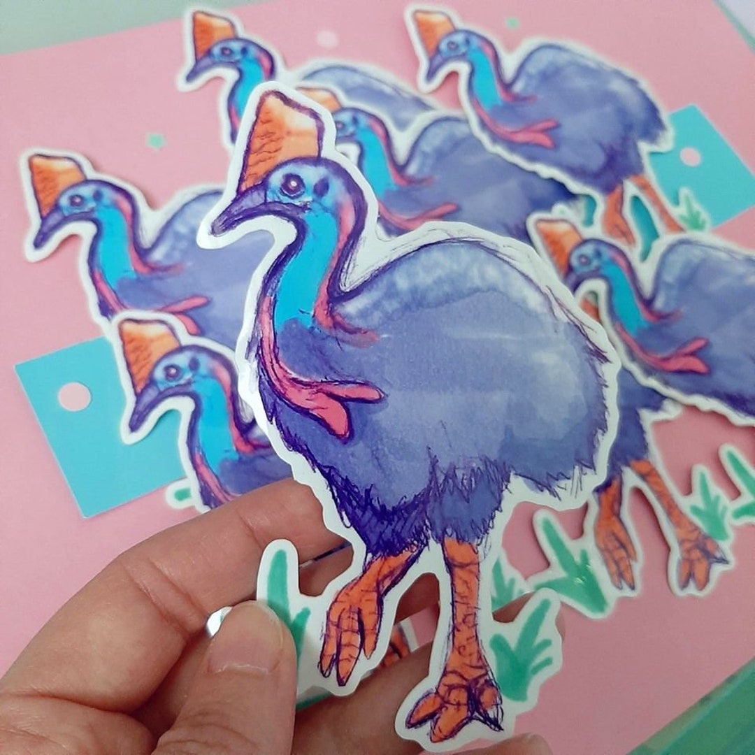Australian Cassowary Waterproof Vinyl Sticker - Etsy