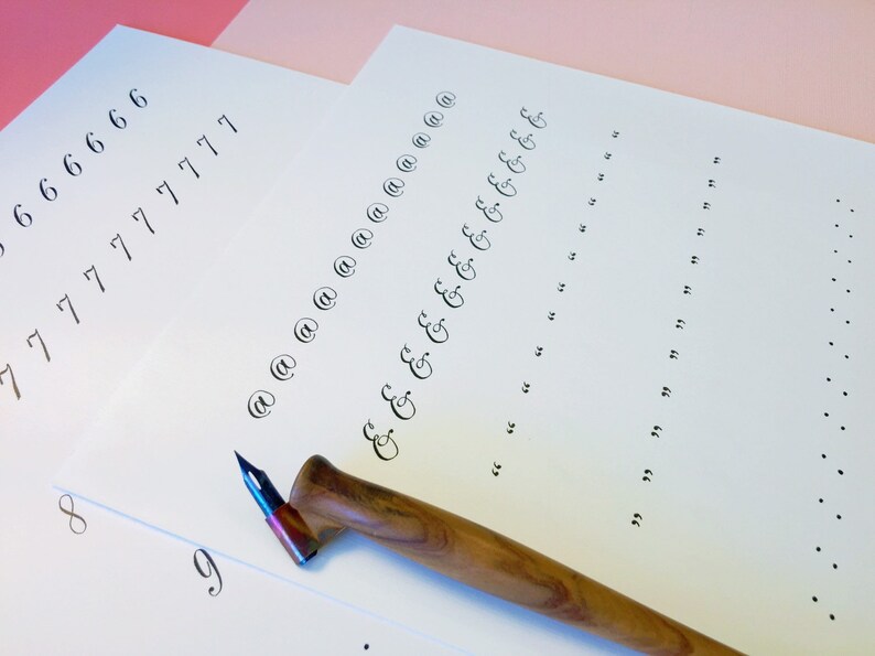 Numbers and Punctuation Calligraphy Worksheets Calligraphy Practice ...