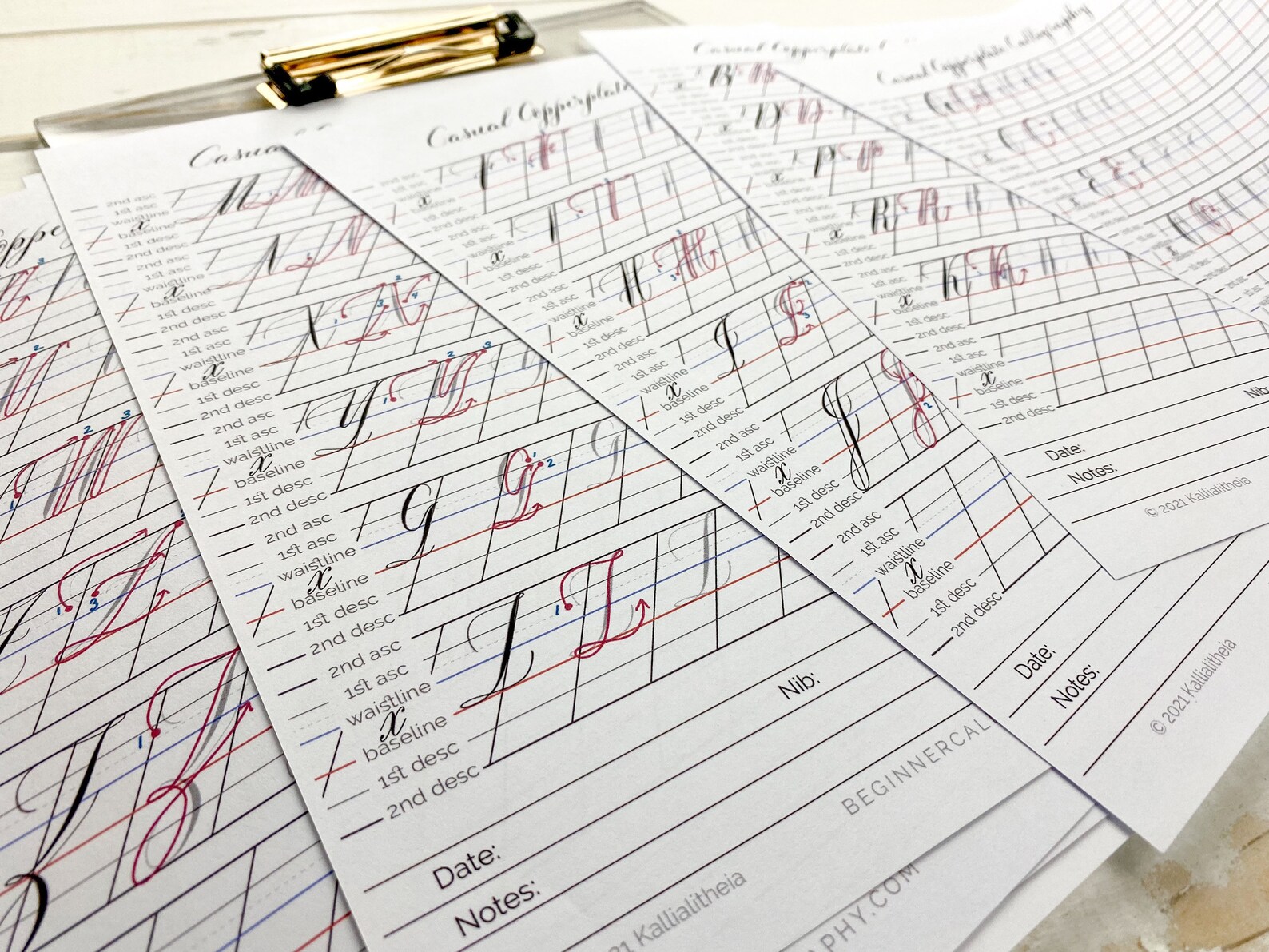 Casual Copperplate Calligraphy Tracing Worksheets Printable - Etsy