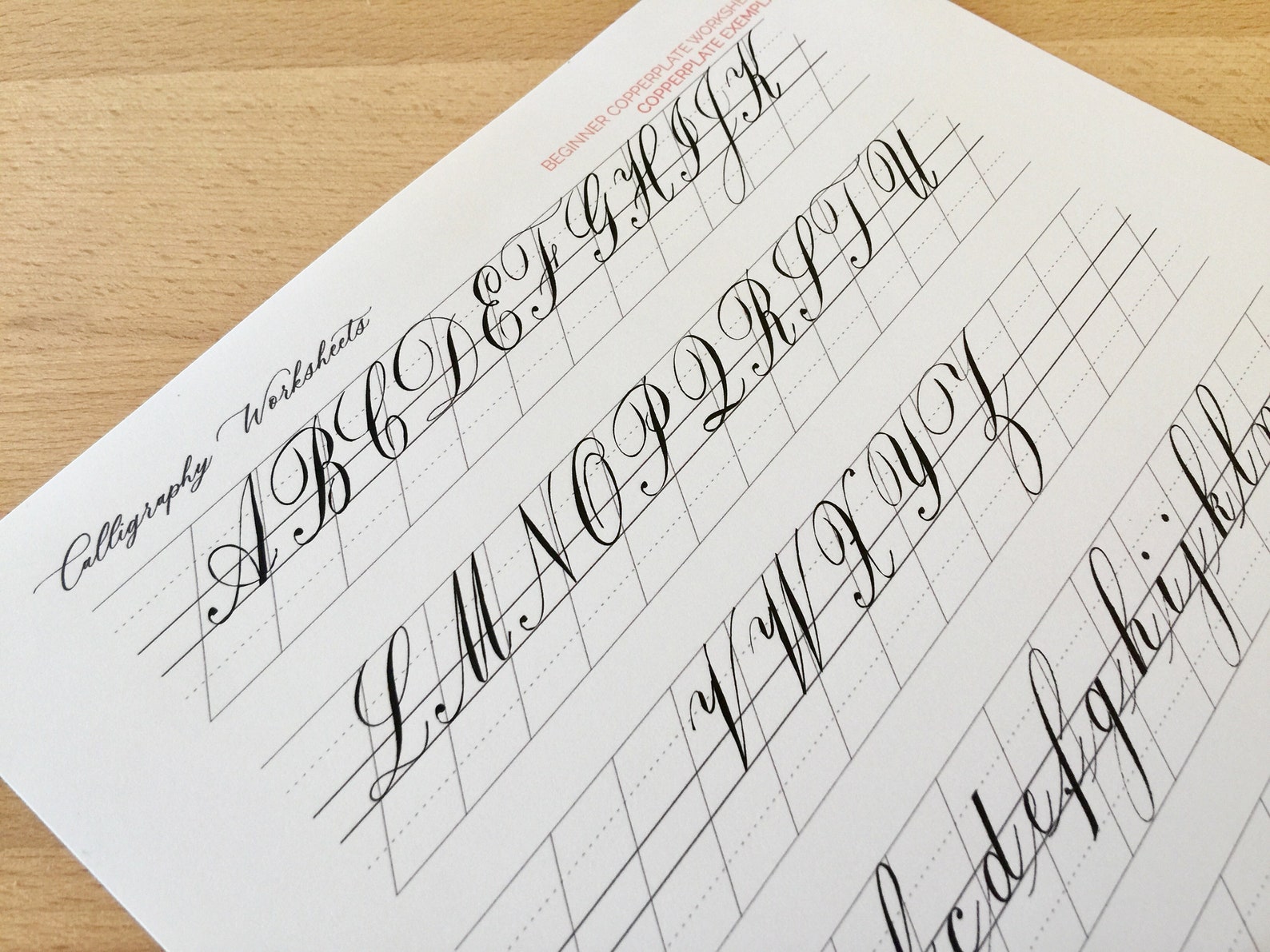 Copperplate Calligraphy Practice Pages Majuscules–printable Workbook ...