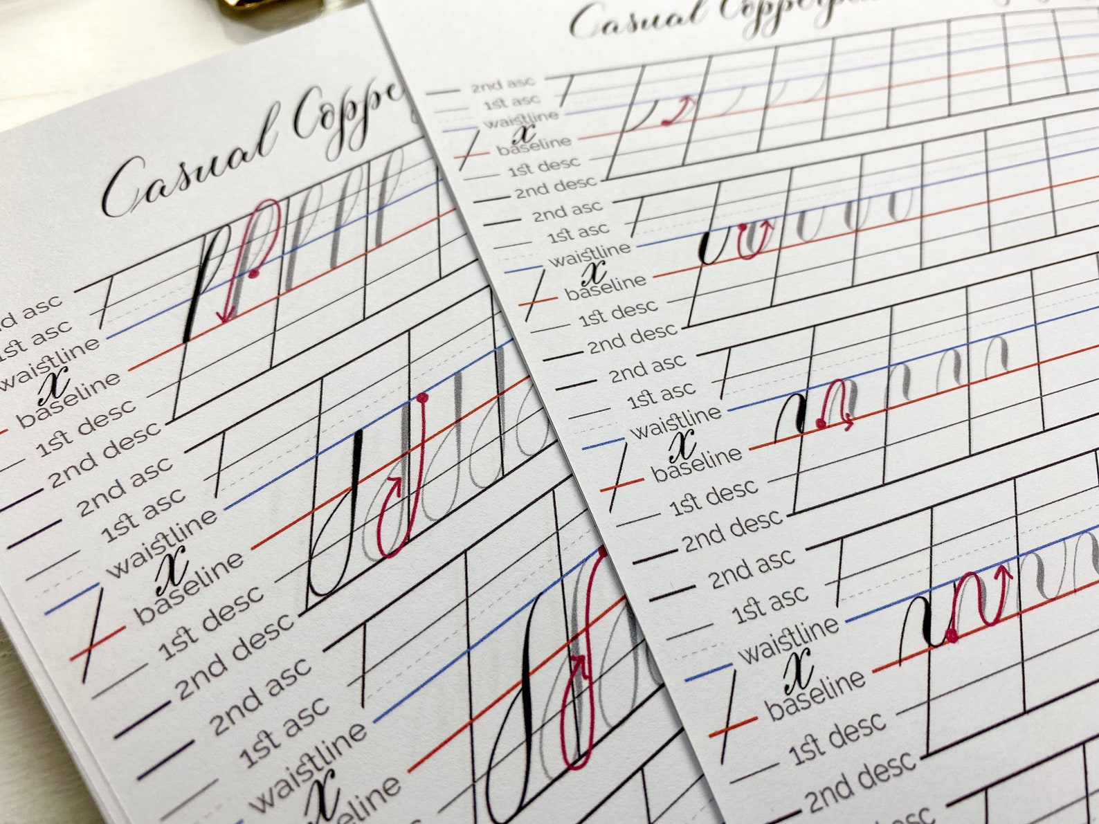 Casual Copperplate Calligraphy Tracing Worksheets Printable - Etsy