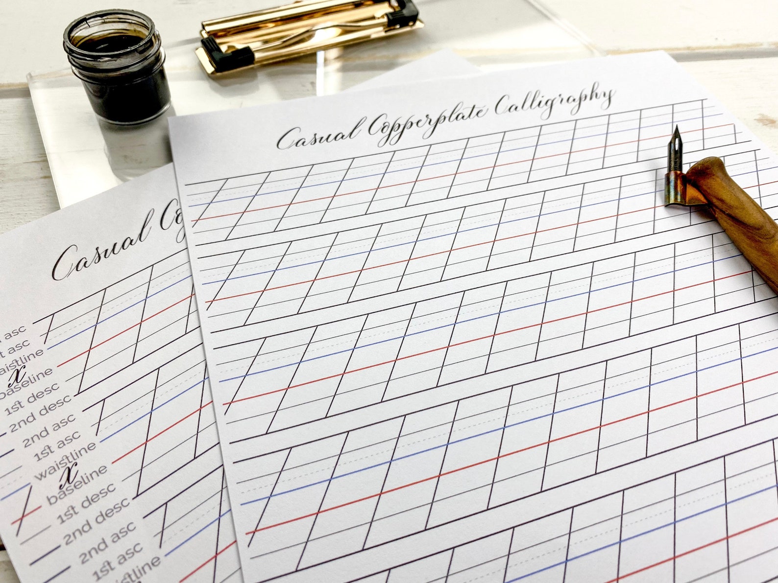 Casual Copperplate Calligraphy Tracing Worksheets Printable - Etsy