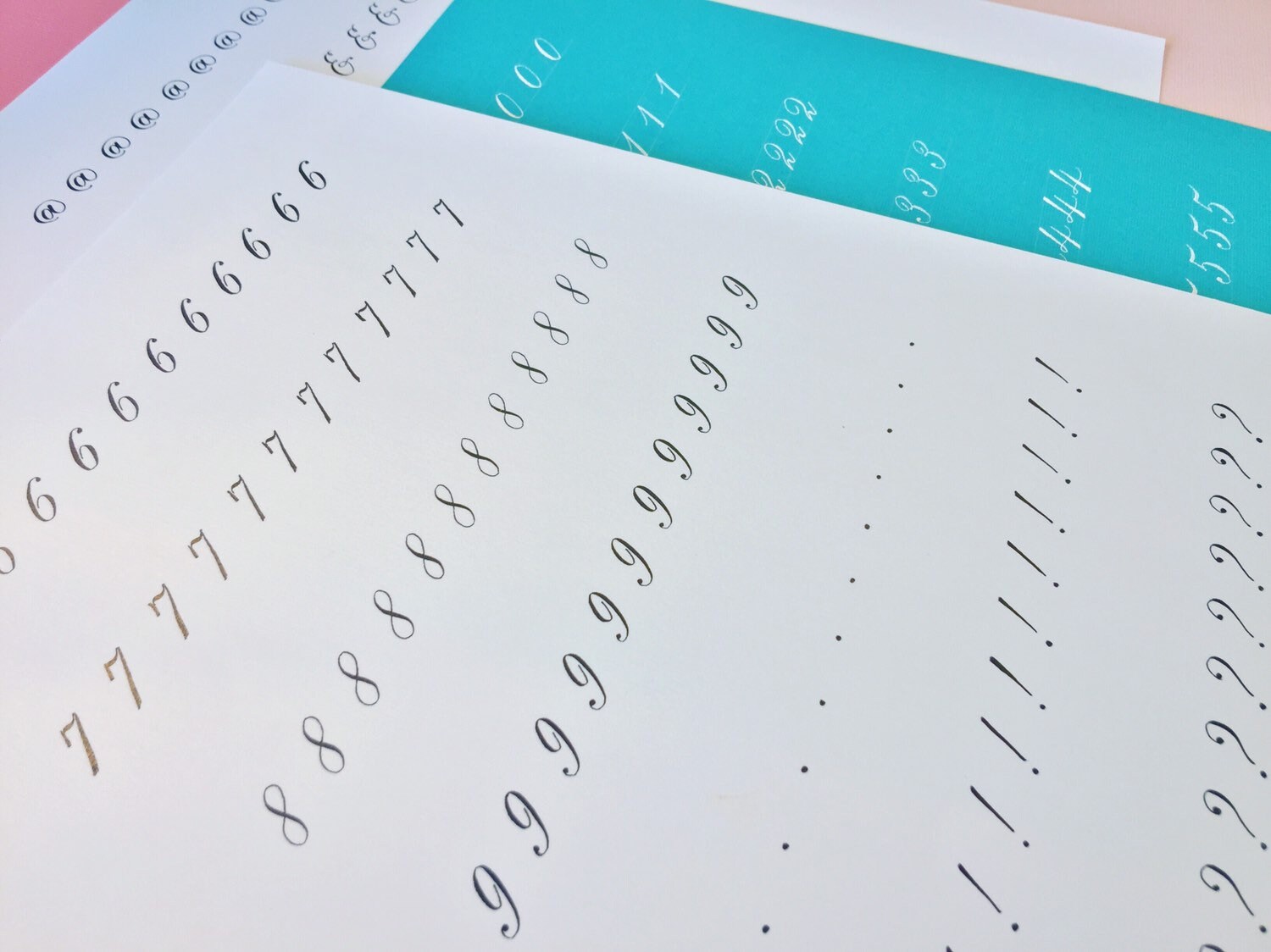 Numbers and Punctuation Calligraphy Worksheets Calligraphy Practice ...