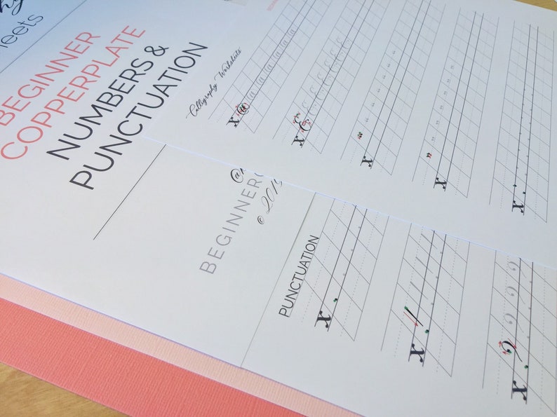 Numbers and Punctuation Calligraphy Worksheets - Calligraphy Practice ...