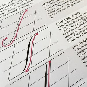 Copperplate Calligraphy Practice Pages Majuscules–printable Workbook ...