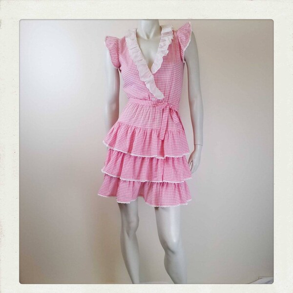 80s Gingham Dress - Etsy