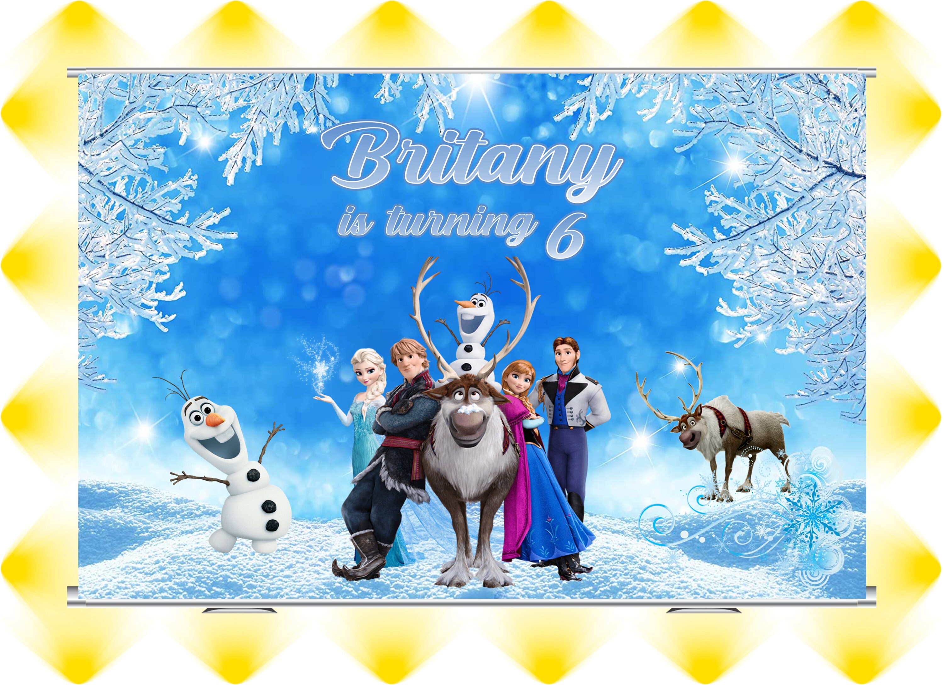 Frozen Backdrop, Frozen Party Decoration, Frozen Backdrop Birthday ...