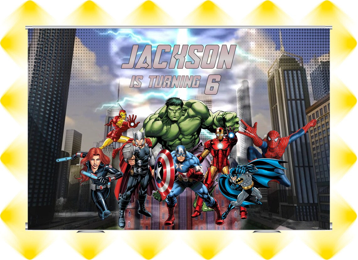 Avengers Backdrop, Avengers Party Decoration, Avengers Backdrop ...