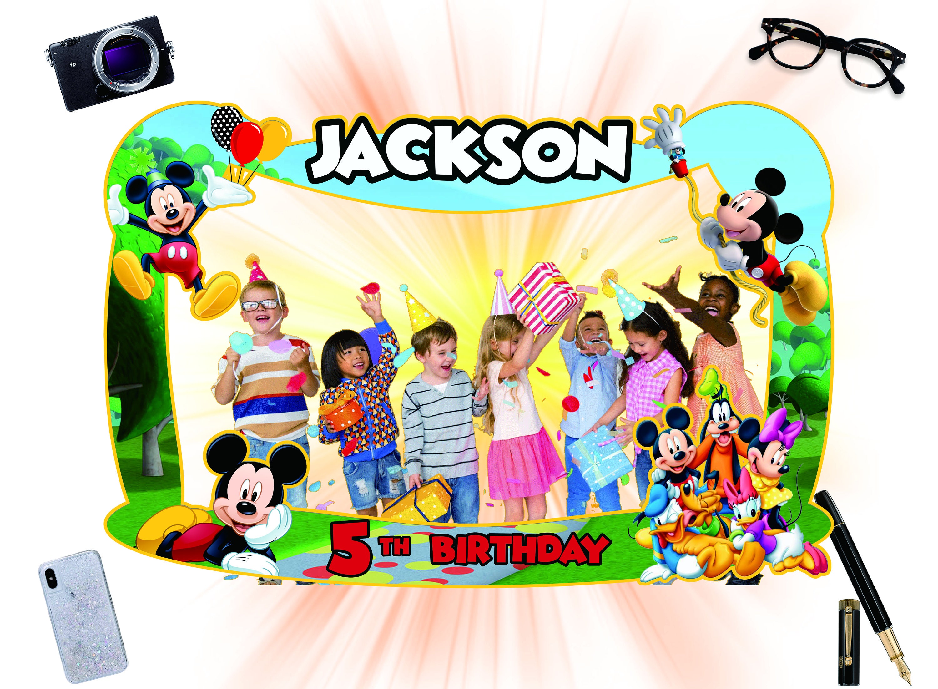 Mickey Mouse Photo Booth Frame, Mickey Mouse Birthday Photo Booth ...