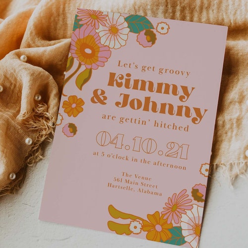 Retro Wedding Invitation Vintage Style Wedding Invitation - Etsy