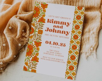 Retro Wedding Invite - Etsy
