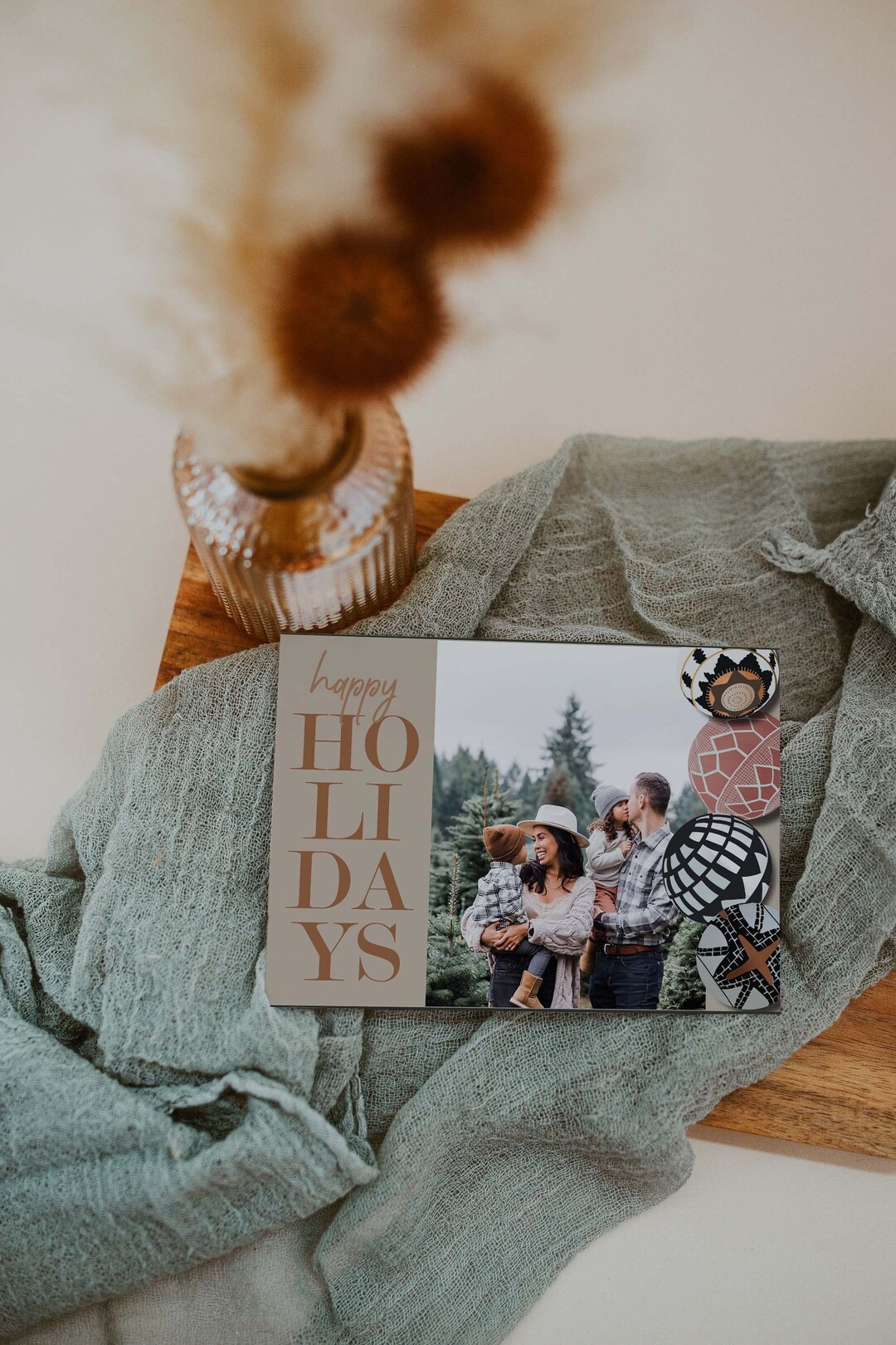 Boho Printable Holiday Card Photo Christmas Card Modern - Etsy
