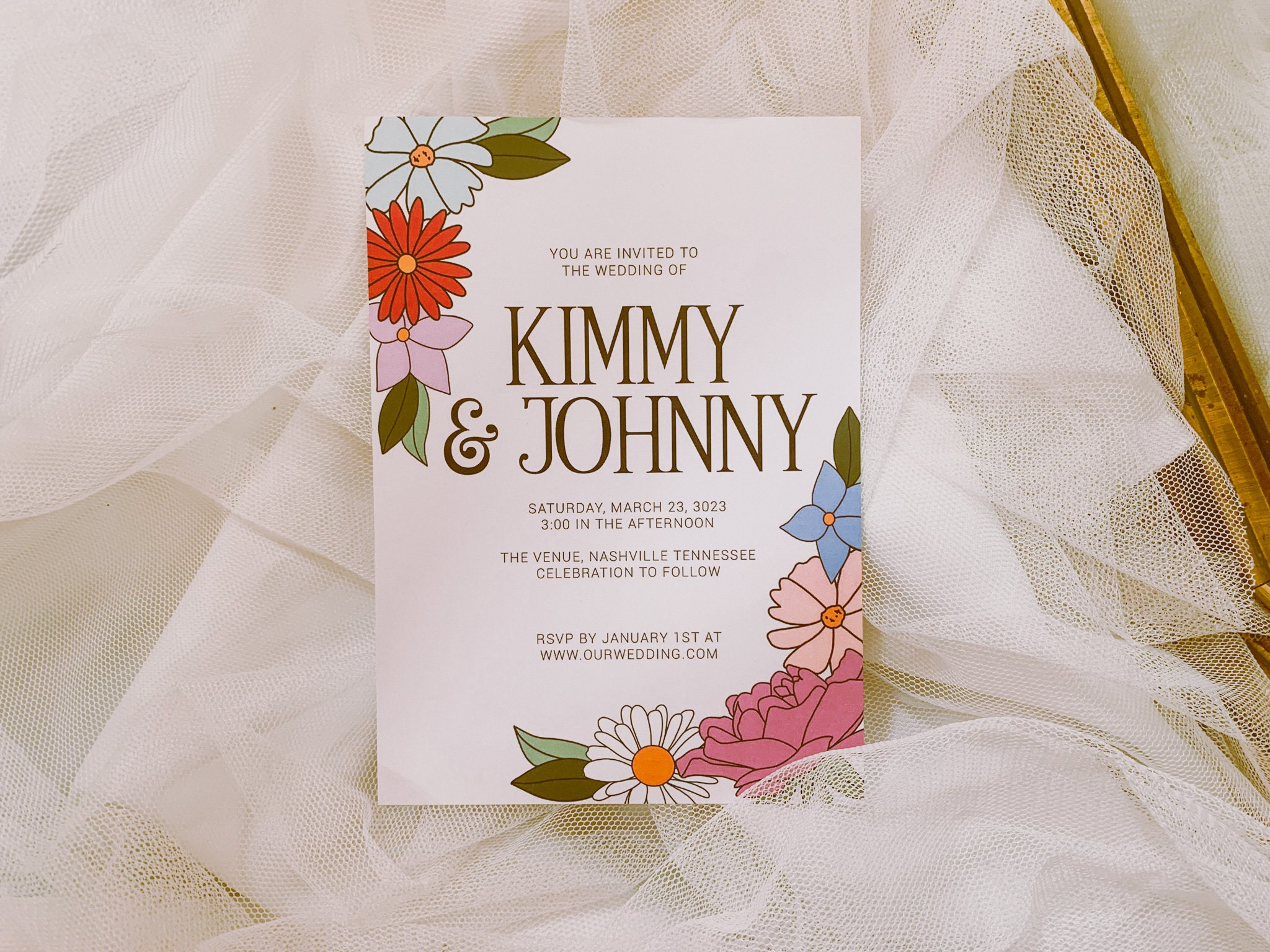 Retro Wedding Invitation Vintage Style Wedding Invitation | Etsy