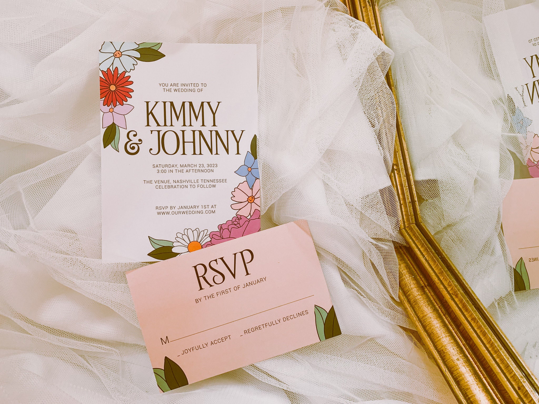 Retro Wedding Invitation Vintage Style Wedding Invitation | Etsy