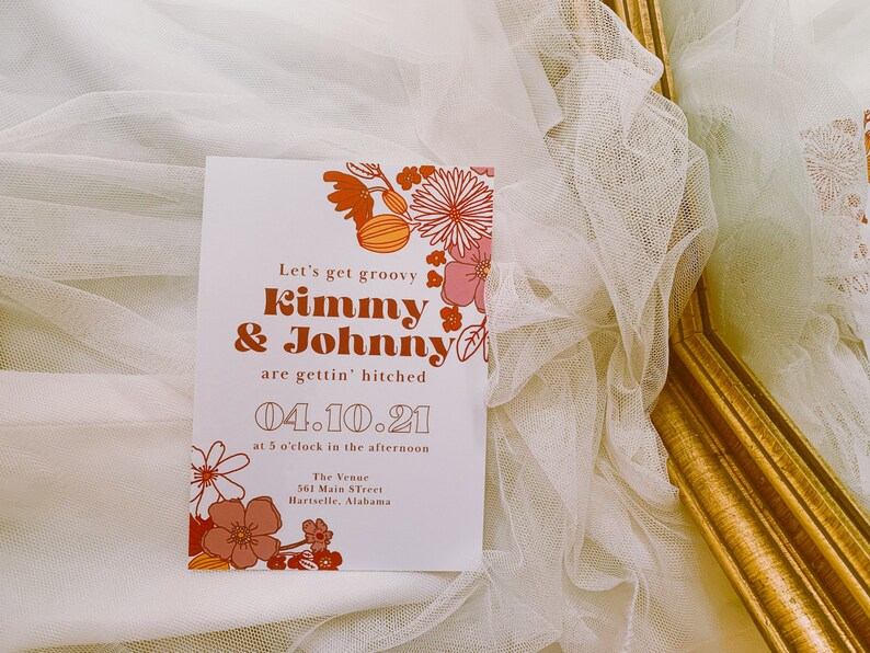 Retro Wedding Invitation Vintage Style Wedding Invitation - Etsy