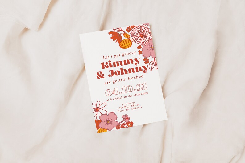 Retro Wedding Invitation Vintage Style Wedding Invitation - Etsy