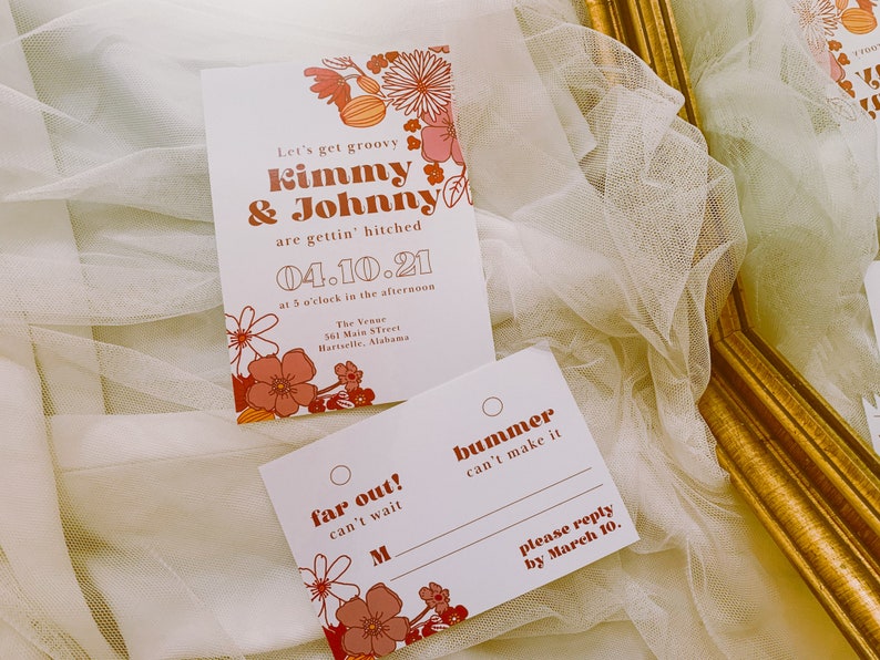 Retro Wedding Invitation Vintage Style Wedding Invitation - Etsy