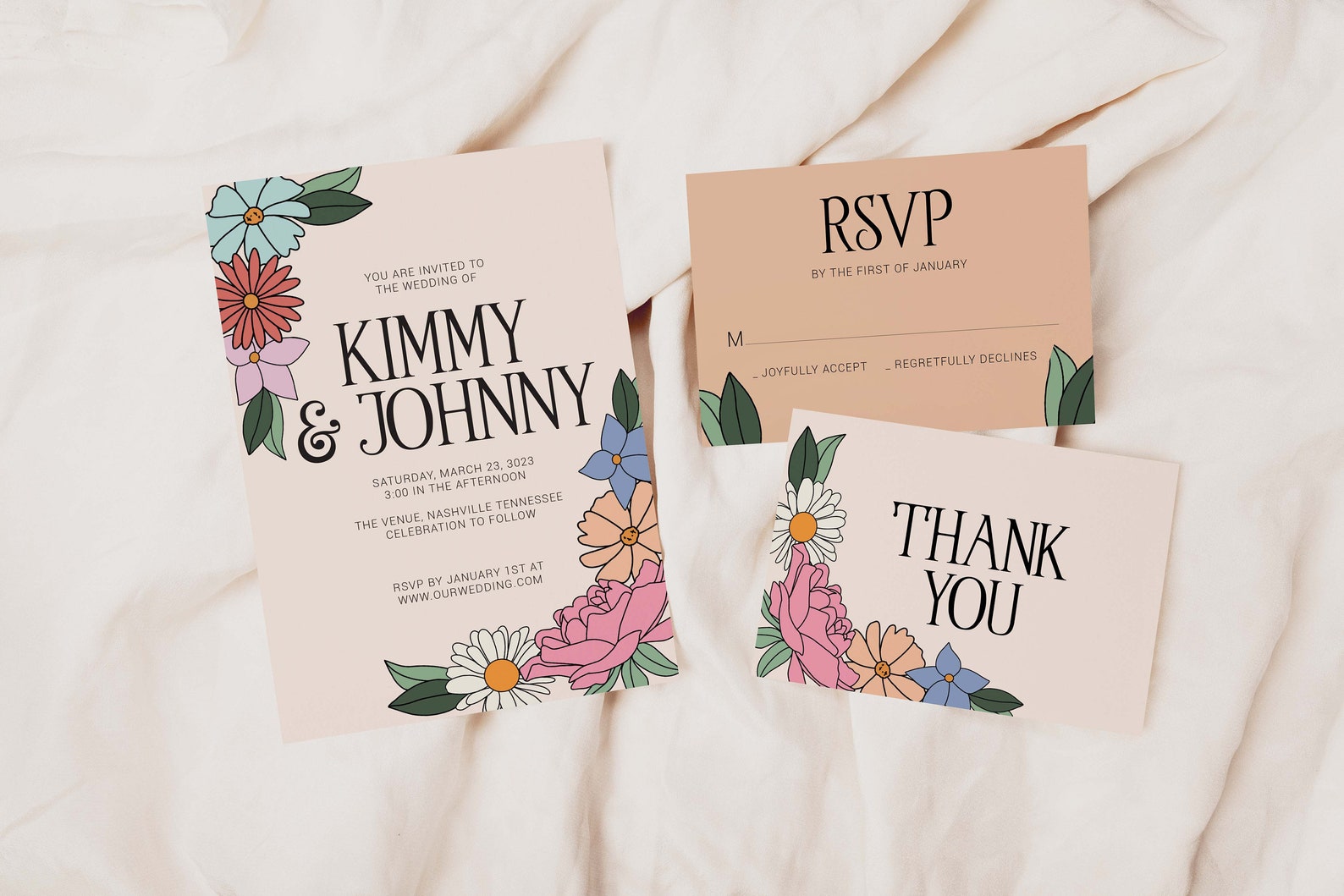 Retro Wedding Invitation Vintage Style Wedding Invitation | Etsy