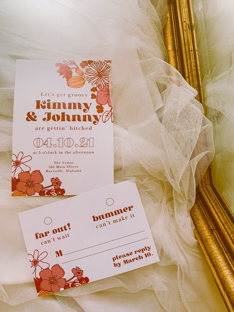 Retro Wedding Invitation Vintage Style Wedding Invitation - Etsy