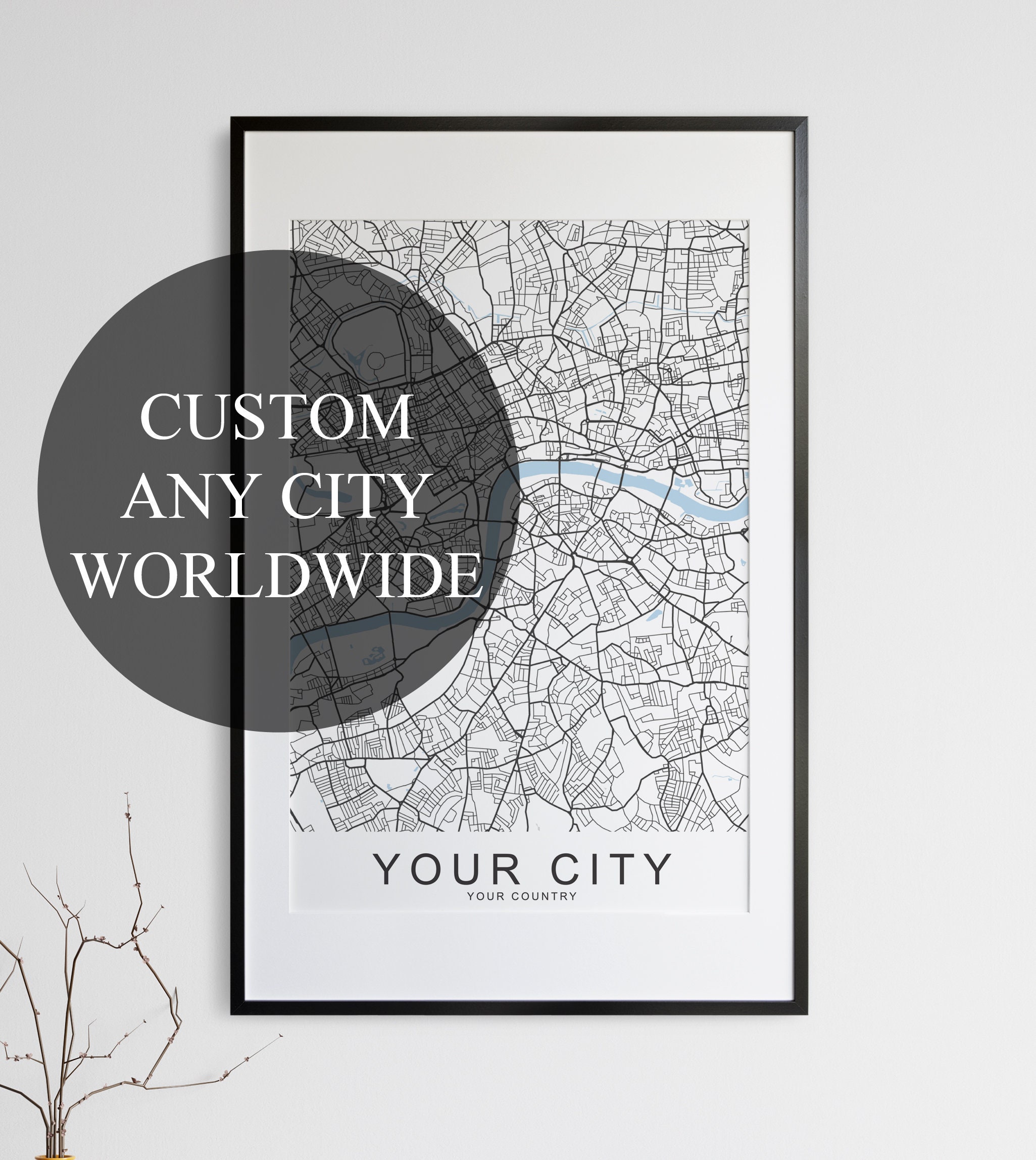 Custom City Poster Custom Map Art Personalized Travel - Etsy