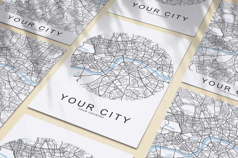 Custom City Poster Custom Map Art Personalized Travel | Etsy